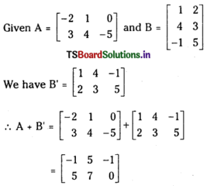 TS Inter 1st Year Maths 1A Matrices Important Questions – TS Board Solutions