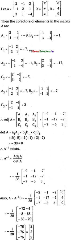 TS Inter 1st Year Maths 1A Solutions Chapter 3 Matrices Ex 3(h) – TS ...