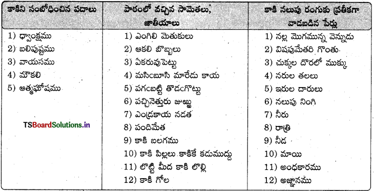 TS 9th Class Telugu Guide 11th Lesson వాయసం – TS Board Solutions